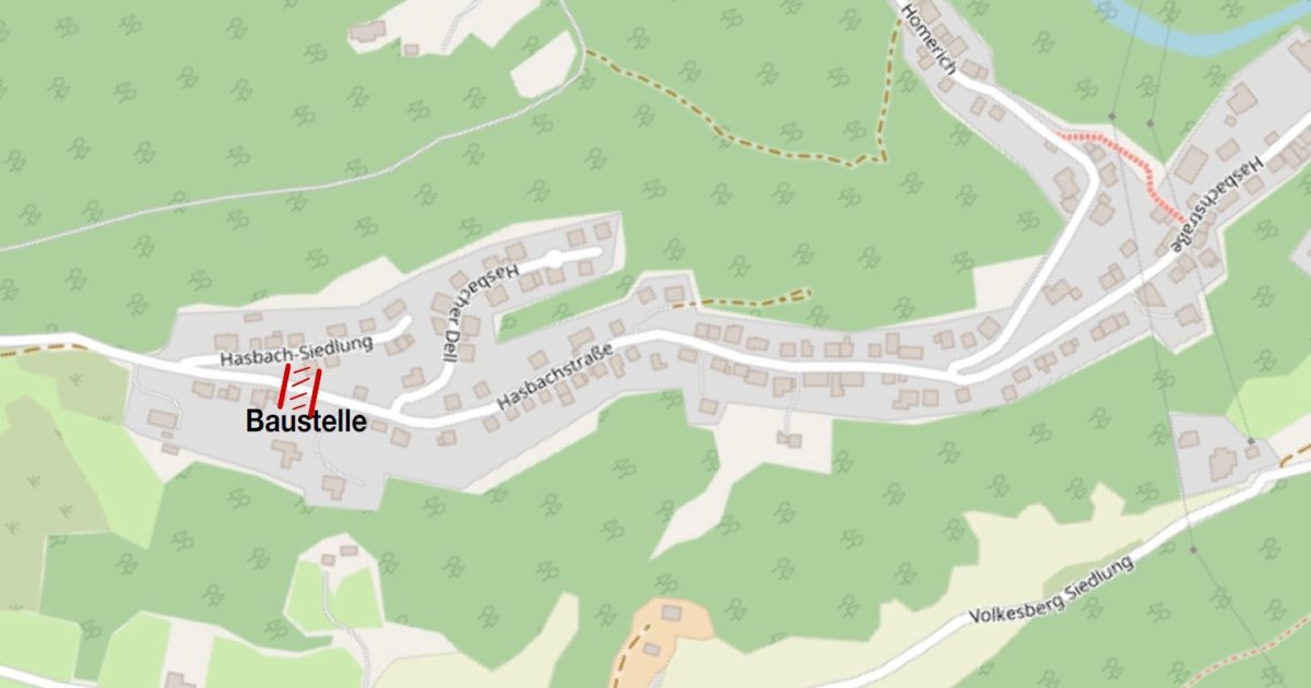 Arbeiten an der Wasserleitung in der Hasbach | Stadt Idar-Oberstein